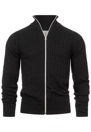 Kronstadt Strickjacke Herren KSCable Herrenstrickjacke aus hochwertigem Jaquard-Feinstrick
