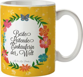 Mr. & Mrs. Panda Tasse Leitende Eink&auml;uferin - Geschenk, Beruf, Kaffeetassen, Studium, Tasse Spr&uuml;che, Kaffeebecher, Berufsschule, Porzellantasse