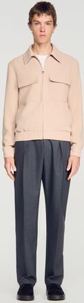 Sandro Blouson zipp&eacute; effet gaufr&eacute;