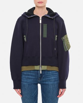 sacai Lagen-sweatshirt Mit Kapuze