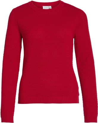Vila Damen Pullover Vidalo O-Neck L/S Knit Top- Noos (DE/NL/SE/PL, Alphanumerisch, M, Regular, Regular, barbados cherry)