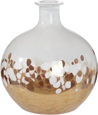 GILDE GLAS art Glas Art Vase Vesuvio - wei&szlig; - Glas durchgef&auml;rbt - H&ouml;he 23,5cm - Tischvase wasserdicht