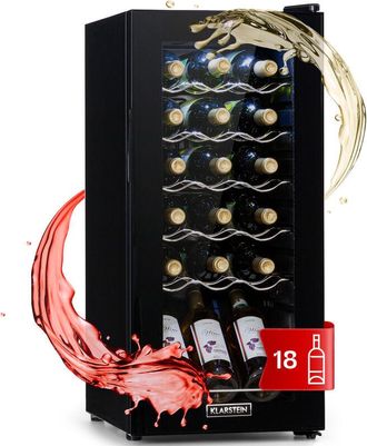 Klarstein Klarstein - Shiraz 18 Slim Uno Weink&uuml;hlschrank 50l 18Fl Touch-Bedienfeld 5-18&deg;C