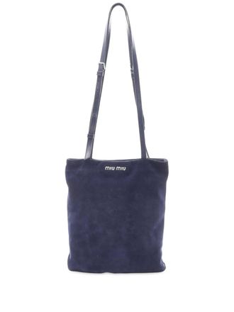 Miu Miu 2010-2025 Satchel-Tasche aus Wildleder - Blau