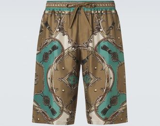 Dolce & Gabbana Bedruckte Shorts aus Seiden-Twill