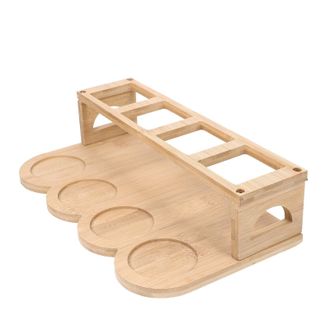 Angoily Flaschenregal mit 8 L&ouml;chern K&uuml;chen&ouml;lflaschenst&auml;nder aus Bambus Mehrzweck Gew&uuml;rzorganizer f&uuml;r K&uuml;chenarbeitsplatte Platzsparend und Langlebig