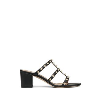 Valentino Garavani Rockstud Calfskin Leather Slide Sandal 60 Mm