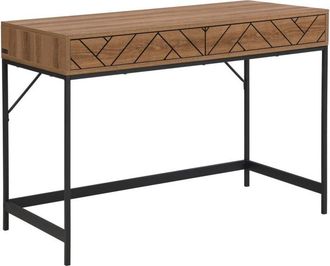 Vente-Unique Vente-unique - Console avec 2 tiroirs - mdf et acier - Coloris : Naturel et noir - caratana