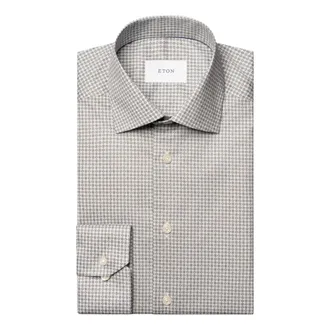 Eton Homme, Chemises, Gris, Taille: 3XL Chemise en serg&eacute; Signature ajust&eacute;e &agrave; micro-imprim&eacute;
