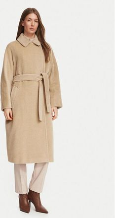 Marella Wollmantel 2623016082200 Hellbraun Regular Fit