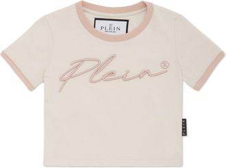 Philipp Plein Cropped T-Shirt Round Neck Ss Signature
