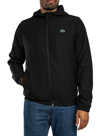 Lacoste Leichte Jacke Mit Logo, Schwarz