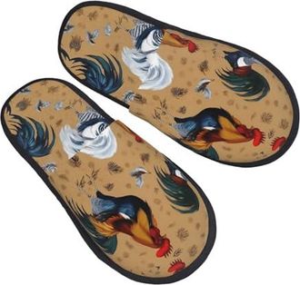 Generic Confortable Hiver Pantoufles Imprim&eacute; Coq Brillant Accueil Slippers Respirant Chaussons en Feutre pour Femme Maison Adulte M