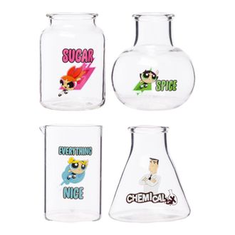 Silver Buffalo Powerpuff Girls Sugar Spice Nice Becher, Mini-Glas, 4-teiliges Set