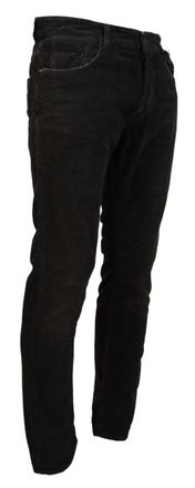 Costume National Gray Cotton Corduroy Men Casual Jeans Clothing