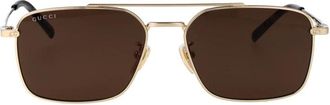 Gucci Specialized Fit Rectangular Sonnenbrillen - - Accessories - Herren - Gelb - 58 MM