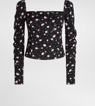 Dolce & Gabbana Top Aus Seide Mit Nelken-print - Frau Blusen Und Tops Mehrfarbig 36
