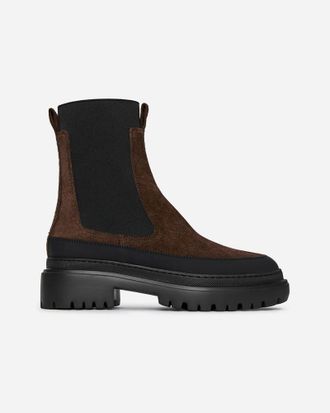 Arket Winterstiefel Aus Spaltvelours -Braun