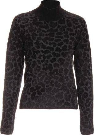 Roberto Cavalli Gemusterter Rollkragenpullover - - Knitwear - Damen - Schwarzk - M