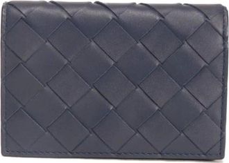 Bottega Veneta Porte-cartes de visite Pre-owned en cuir de veau - Femme - Pre-owned - Bleu - Taille: ONE Size