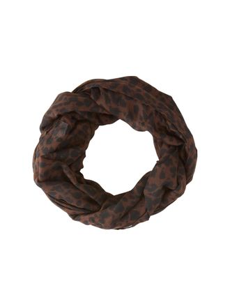 Tom Tailor Damen 1049567 Plus Size-Schlauchschal mit Print, 39041-Brown Black Small Leo, OneSize