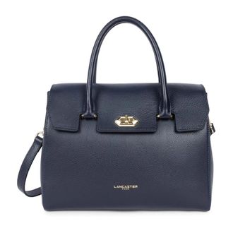 Lancaster Femme, Sacs, Bleu, Taille: ONE Size Sac &agrave; Main &agrave; Rabat avec Fermoir M&eacute;tallique Milano Cosmos