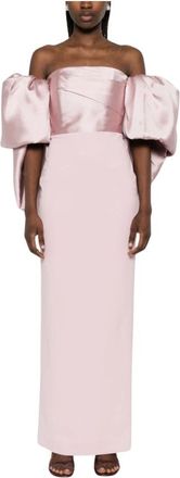 Solace London Femme, Robes, Rose, Taille: 38 FR Off-Shoulder Maxi Dress