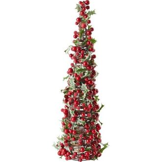 Villeroy & Boch Winter Collage Accessoires Sapin orn&eacute; de Baies Rouges M, Rouge, 46 cm