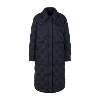Marc Cain Femme, Manteaux, Bleu, Taille: 44 FR Manteau matelass&eacute; longueur genou