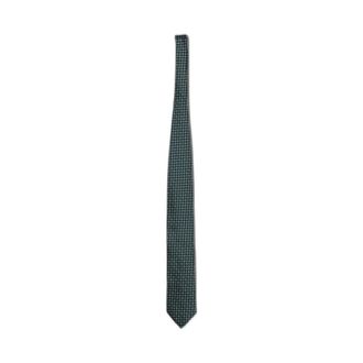 Ermenegildo Zegna Cravate Jacquard en Soie - Homme - Accessoires - Vert - Taille: ONE Size