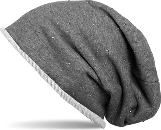 styleBREAKER M&uuml;tze Beanie mit Strass Nieten