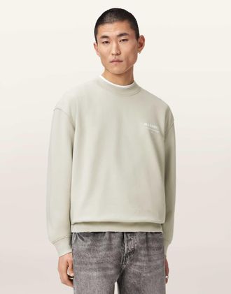 AllSaints Dreamer - Sweatshirt in Pudergr&uuml;n mit Rundhalsausschnitt