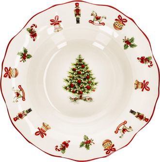 MamboCat Maestro Natale Suppenteller I 350ml I tiefer Italienischer Keramik-Teller mit Weihnachtsdekor I Teller f&uuml;r Salat, Suppe, Reis & Pasta an Weihnachten, 