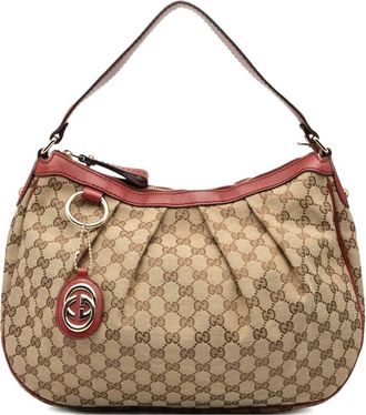 Gucci sac porté épaule Sukey en toile GG (2000-2015) - Marron