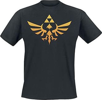 The Legend of Zelda The Legend Of Zelda Hyrule Homme T-Shirt Manches Courtes Noir XXL 100% Coton Regular/Coupe Standard