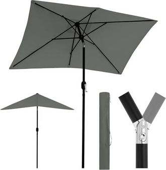 Woltu Parasol de Jardin Inclinable, Parasol D&eacute;port&eacute; Rectangulaire avec Protection UV UPF 50+, avec Sac de Transport, pour Balcon Jardin Plage, 206x135cm Gri