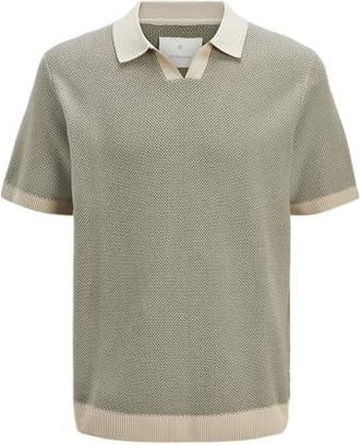 Jack & Jones Jprcceaston Knit Split Neck SS, V&eacute;tiver, XL Hommes