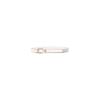 Ralph Lauren Femme, Accessoires, Blanc, Taille: M Ceinture en cuir avec passant logo