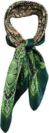 TigerTie Foulard en velours pour femme à motifs - Dimensions du foulard : 60 x 60 cm, vert, marron foncé, beige, doré, gris, Größe: ca. Länge 60 cm, Breite 60 
