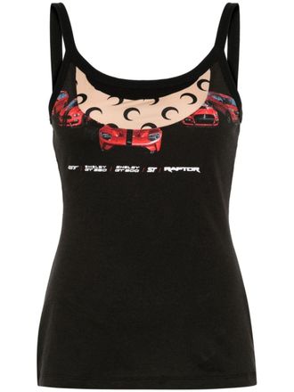 Marine Serre Regenerated T-Shirt mit Print - Schwarz