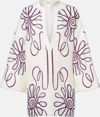 Cala de la Cruz Bedruckte Tunika Siena aus Leinen