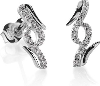 Orphelia Damen-Ohrstecker 750 Weißgold rhodiniert Diamant (0.16 ct) weiß Brillantschliff - OD-5323