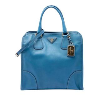 Prada Pre-owned Saffiano Leder Satchel - - Pre-owned - Damen - Blau - ONE SIZE
