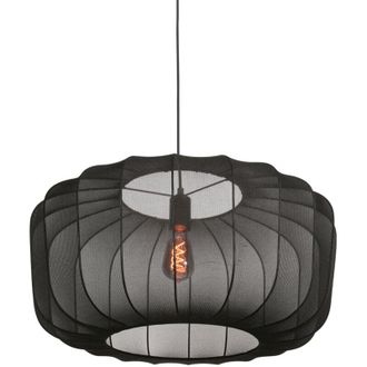 Anne Lighting H&auml;ngeleuchte - Sable - schwarz - leinen metall - - Anne Lighting