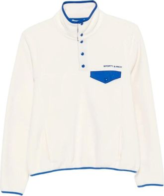 Sporty & Rich Top en polaire avec logo - Femme - Sport - Blanc - Taille: 36 FR