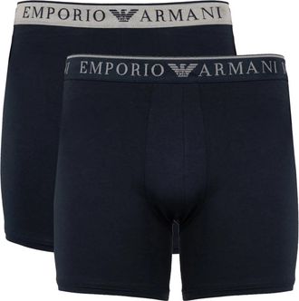 Emporio Armani Endurance Cotton Stretch Boxer Brief - 2er Pack - - Underwear - Herren - Blau - S