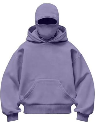 Generic Lightweigh Sweat &agrave; capuche uni pour homme avec doublure en polaire double coupe-vent avec poche pour la p&ecirc;che, la course &agrave; pied, lentra&icirc;nement int&eacute;rie