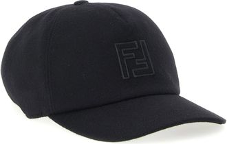 Fendi Wool and Cashmere Blend Baseball Cap - Black