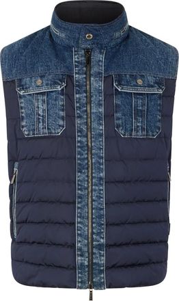 Moorer Homme, Vestes, Bleu, Taille: 2XL Denim-Insert Padded Vest
