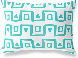 Bonamaison Le Jardin du Lin Kissen Zierkissenbezug Türkisweiß Kissenbezug, Weich Bequem, Für Zuhause Autos Büro Sofa Wohnzimmer Couch Schlafzimmer Dekor, 45x60 C